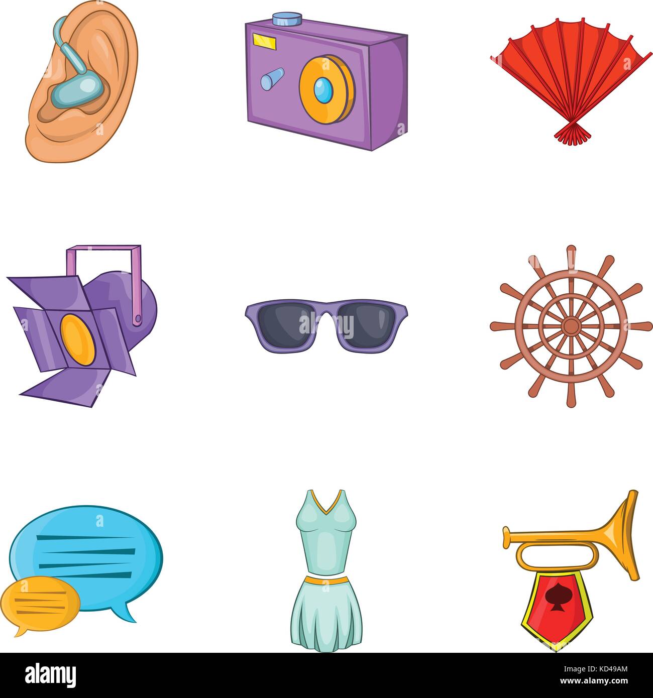 Scene icons set, cartoon style Stock Vector Image & Art - Alamy