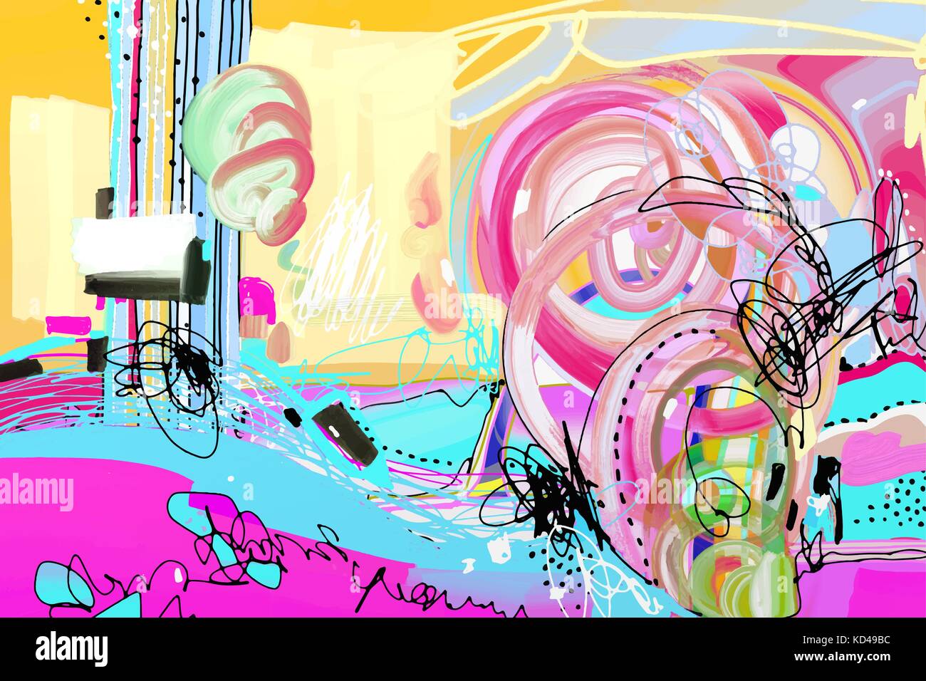 original digital abstract painting Stock Vector Image & Art - Alamy