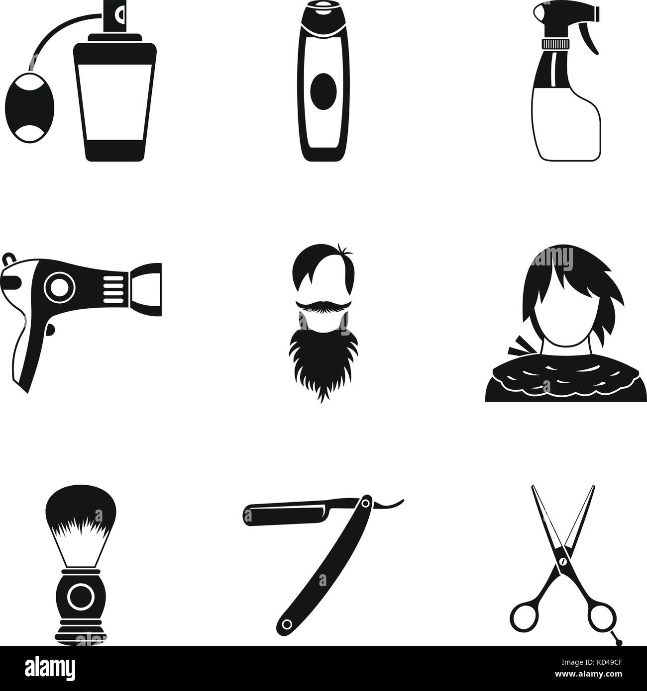 Facial vegetation icons set, simple style Stock Vector Image & Art - Alamy