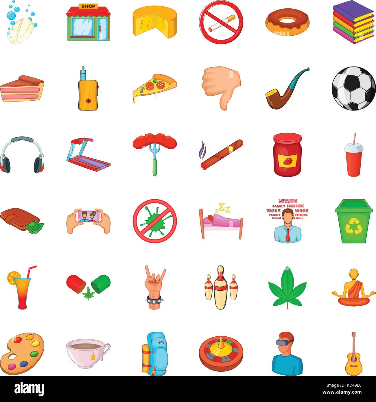 Habit icons set, cartoon style Stock Vector Image & Art - Alamy