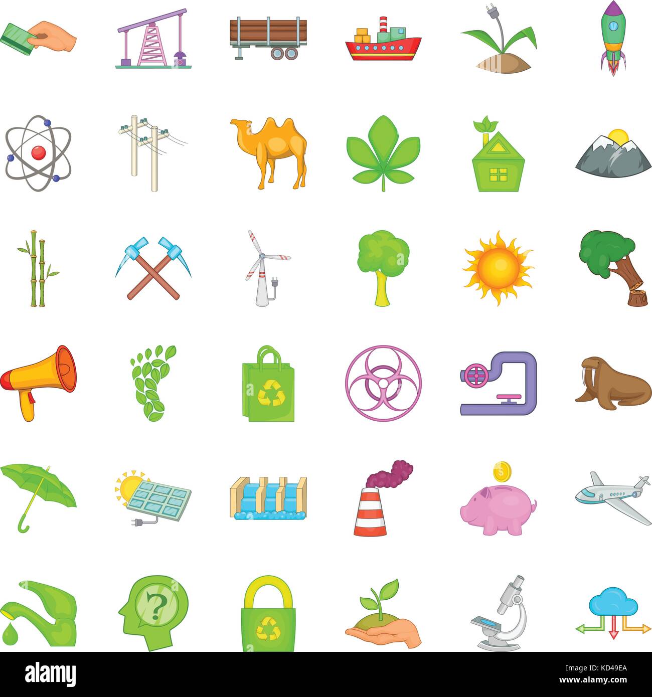 Environment icons set, cartoon style Stock Vector Image & Art - Alamy