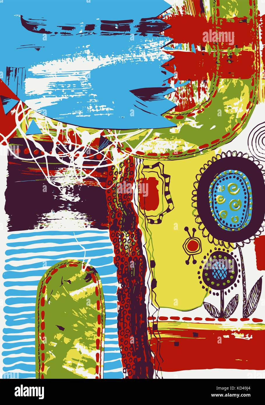 Handmade abstract acrylic design Stock Vector Images - Alamy