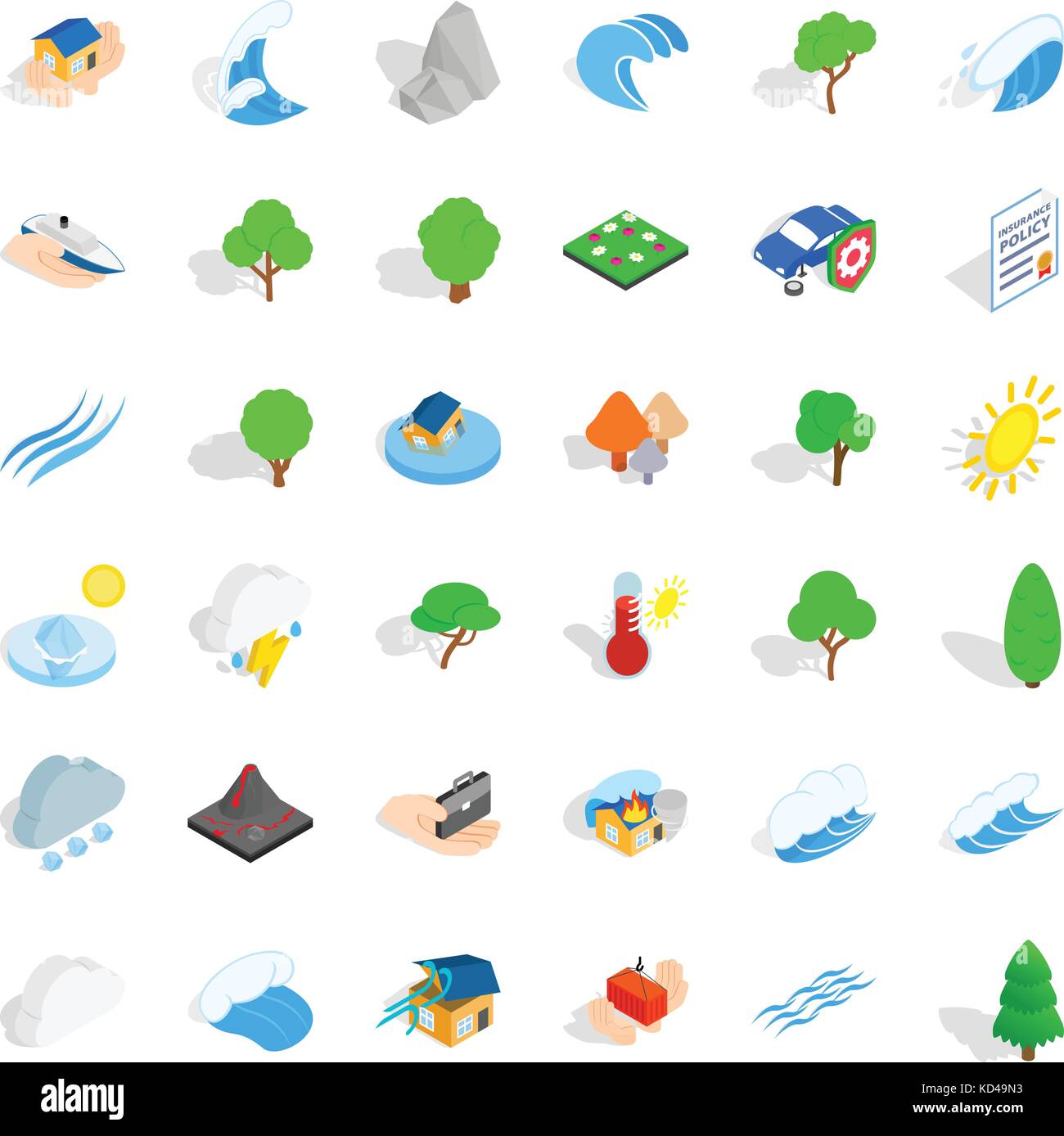 Sinking house icons set, isometric style Stock Vector Image & Art - Alamy