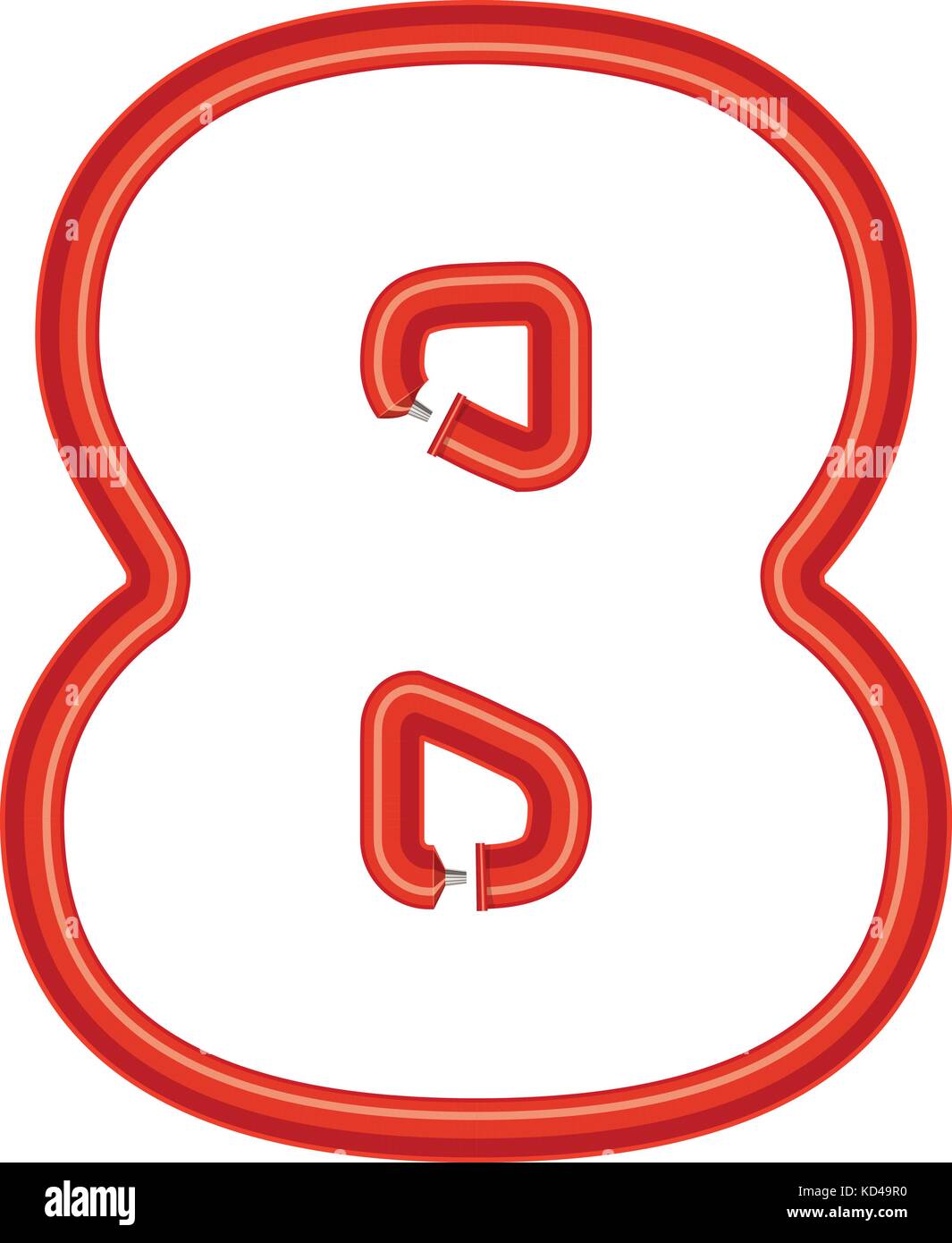 Number eight plastic tube icon, cartoon style Stock Vector Image & Art ...