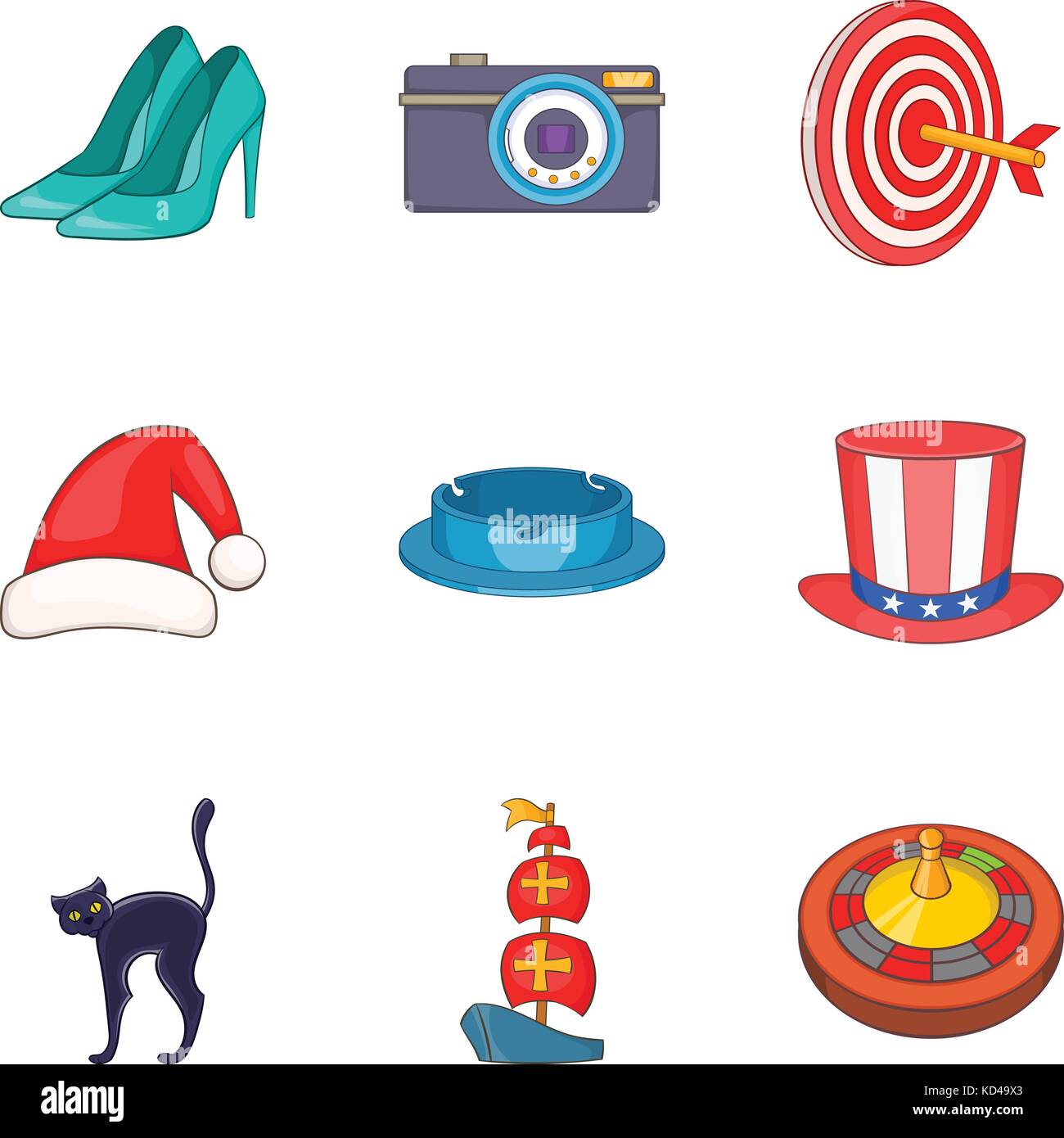 Sunday show icons set, cartoon style Stock Vector Image & Art - Alamy