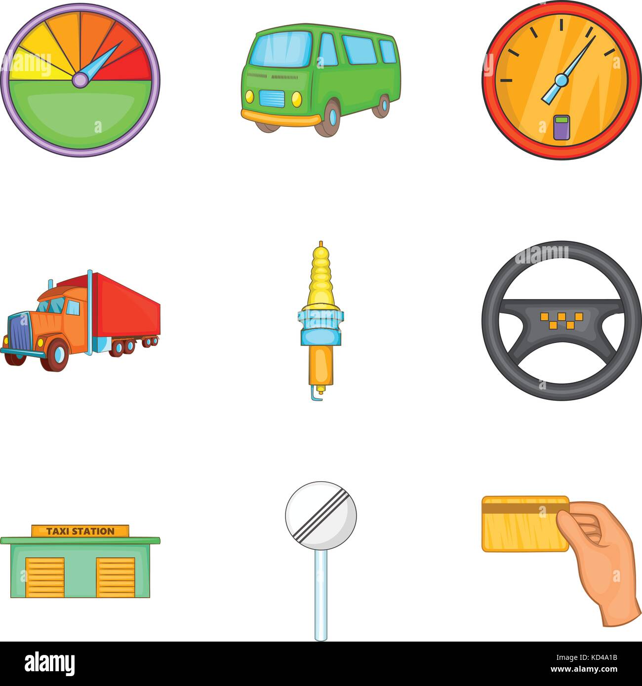 Ride icons set, cartoon style Stock Vector Image & Art - Alamy