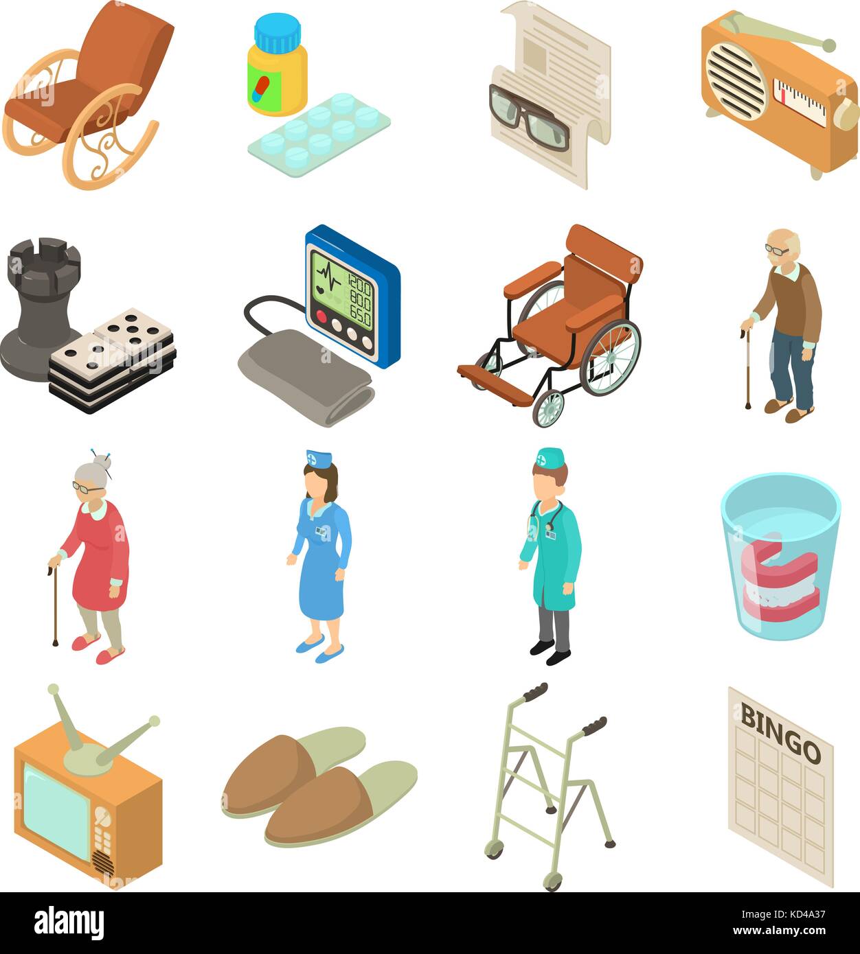 Old people home watching Stock Vector Images - Alamy