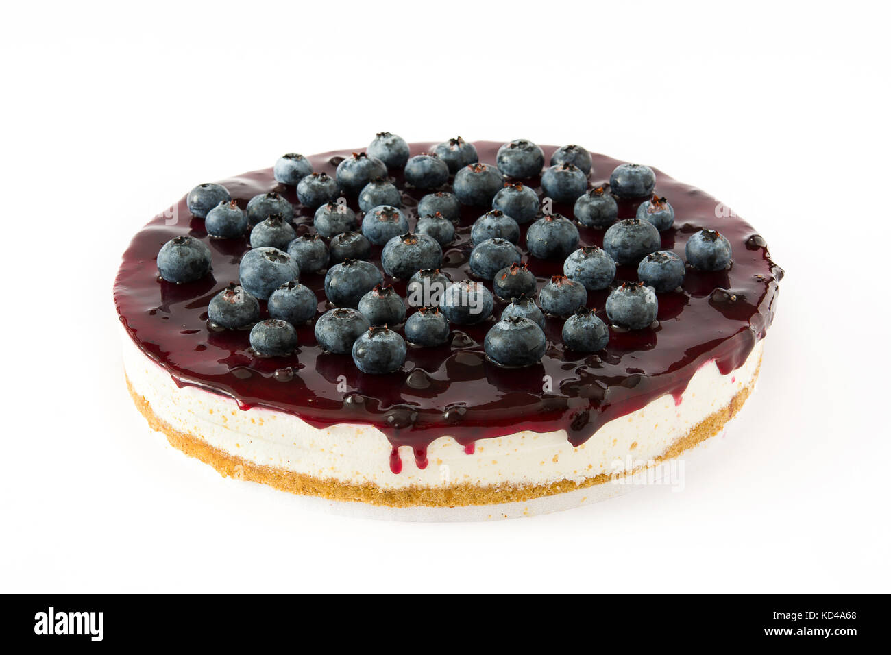 Blueberry cheesecake isolated on white background Stock Photo - Alamy
