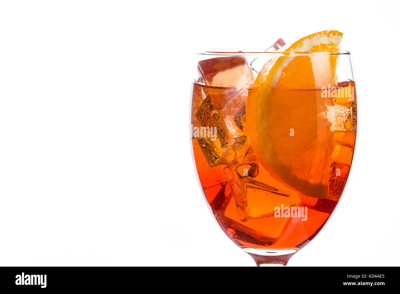 Aperol spritz cocktail in glass isolated on white background Stock ...