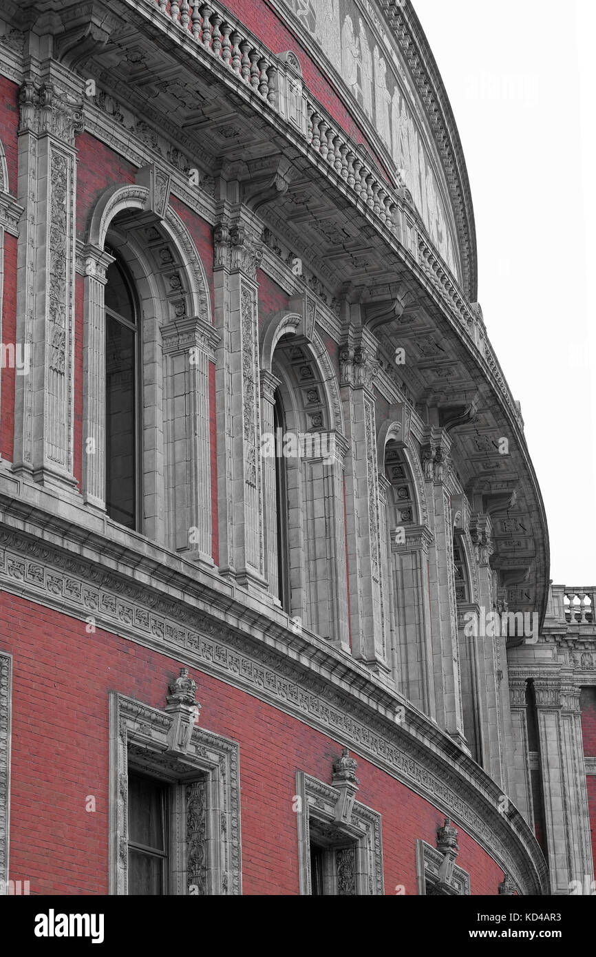 September 27, 2017: Detail from the Royal Albert Hall exterior. The ...