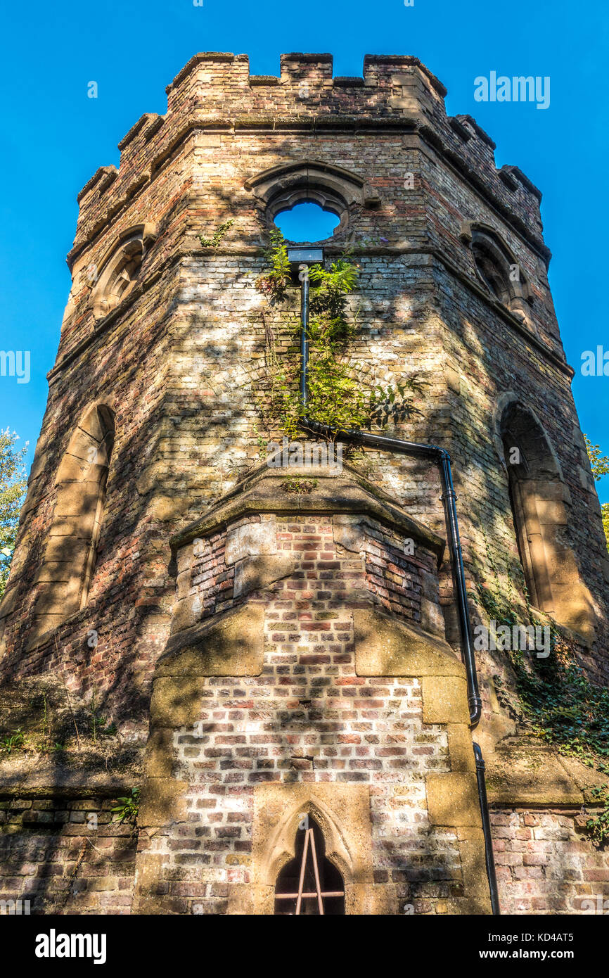 Mid 19th century, gothic style boathouse folly, next to Potomac lake ...