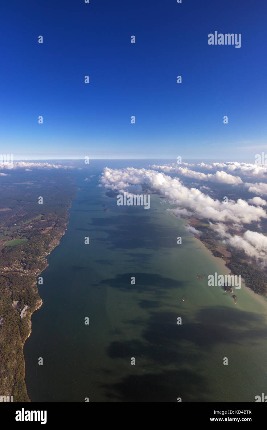 High altitude view between sky and space , in to the dark. Sky view ...