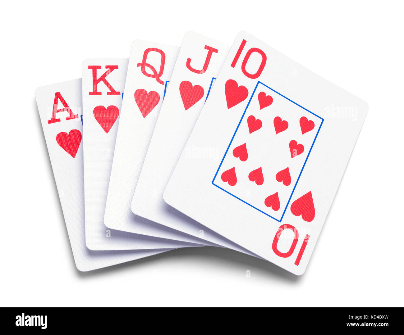 Poker Hand of Cards Isolated on White Background Stock Photo - Alamy