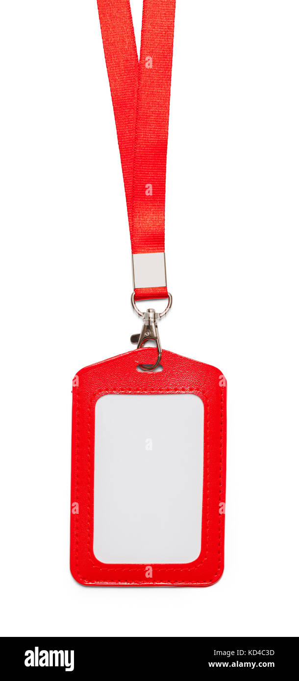 Red Leather Lanyard Isolated on White Background Stock Photo - Alamy
