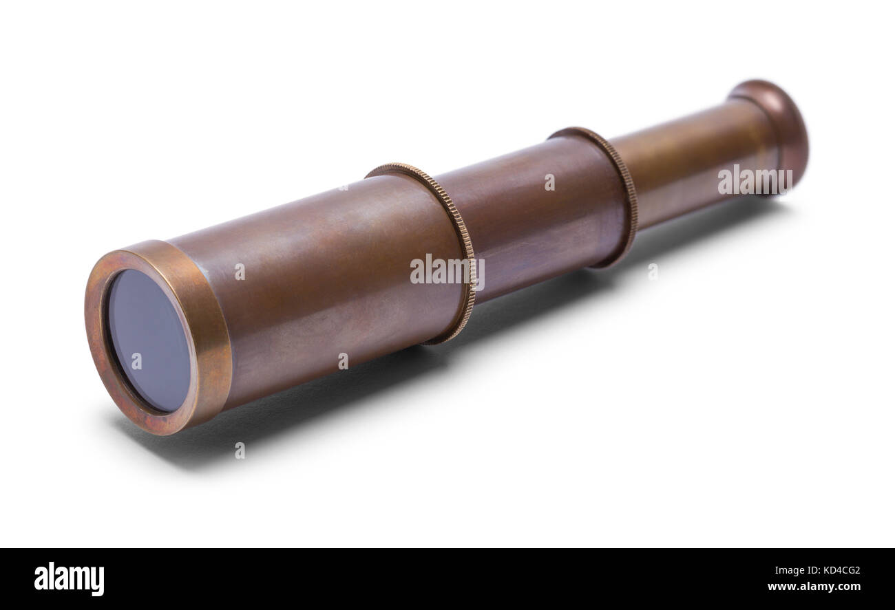 Small Spy Glass Telescope Isolated on White Background Stock Photo - Alamy
