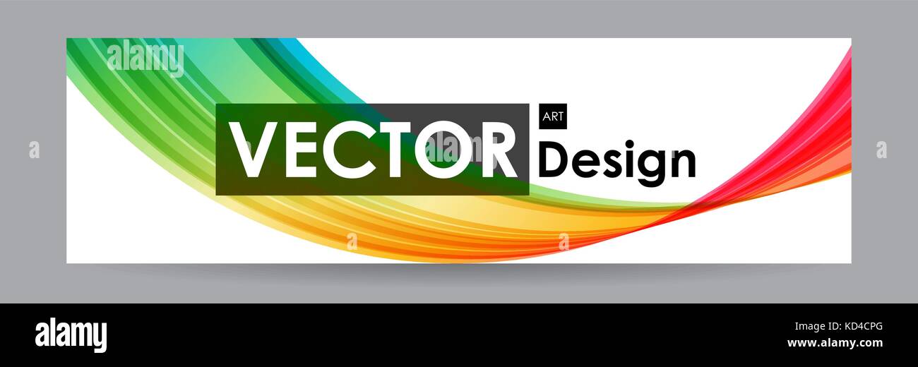 Multicolored banner with wavy elements, header layout template Stock ...