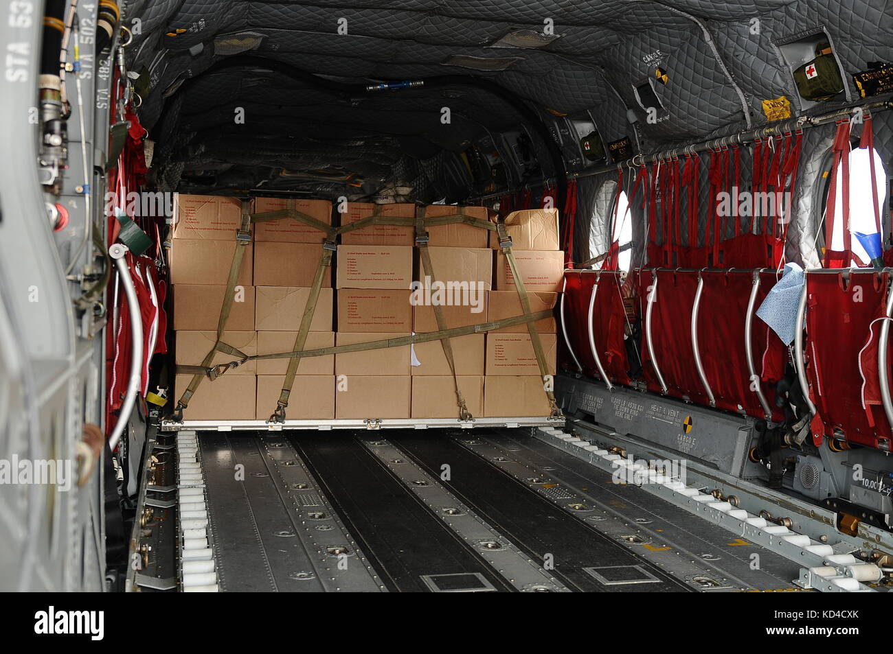 Members of the Pennsylvania National Guard unload critical supplies for ...