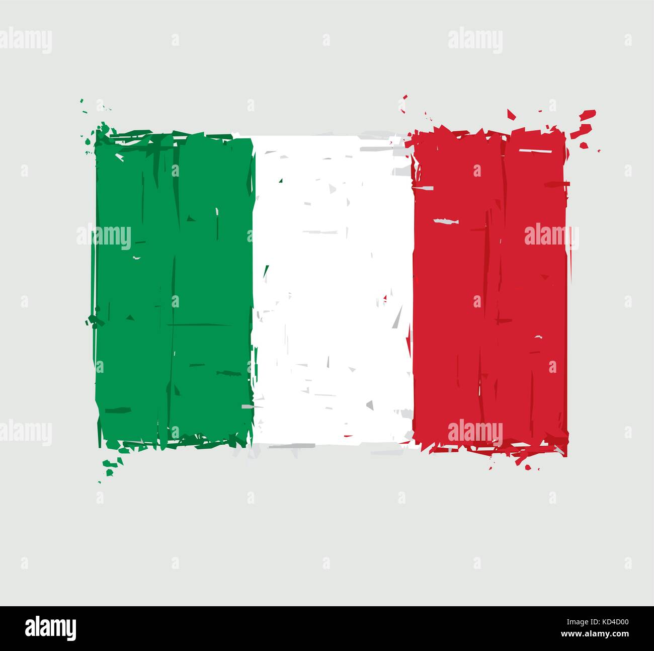Italian Flat Flag - Vector Artistic Brush Strokes and Splashes. Grunge ...