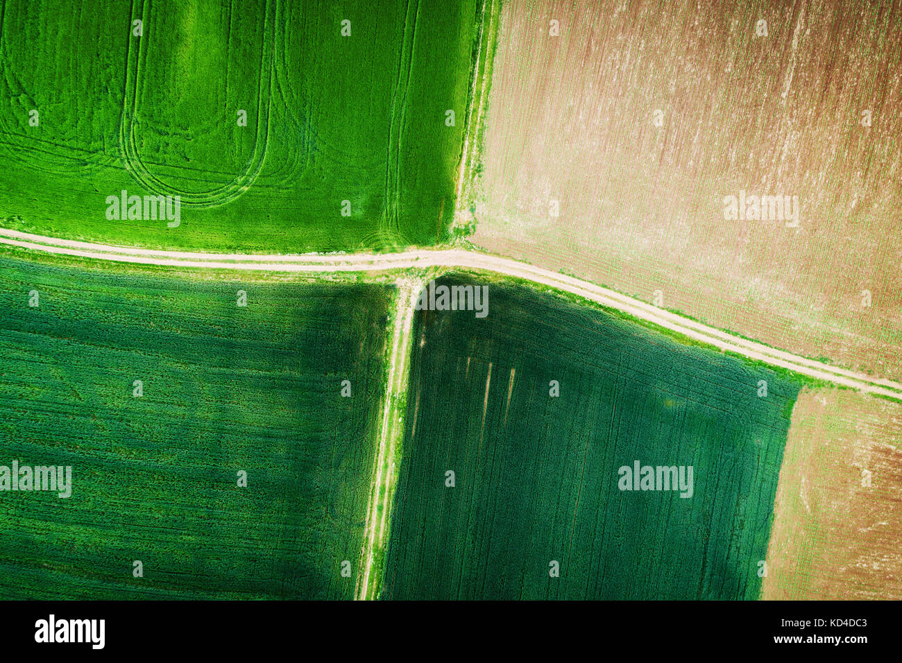 Aerial flight over spring landscape hi-res stock photography and images ...