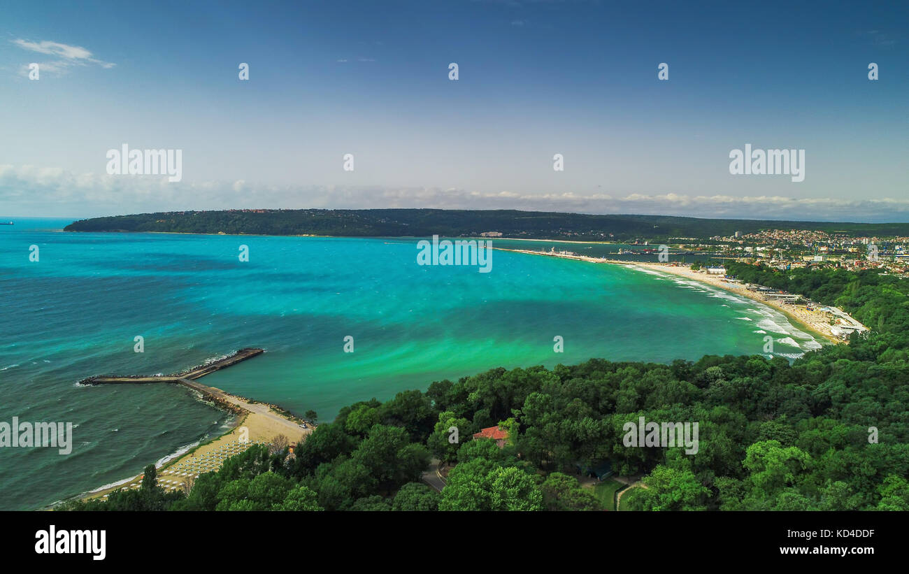 Varna summer time, beautiful aerial view above sea garden Stock Photo ...