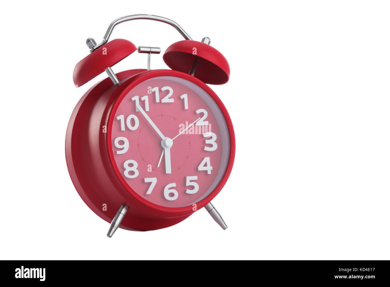 Red alarm clock isolated on white background Stock Photo - Alamy