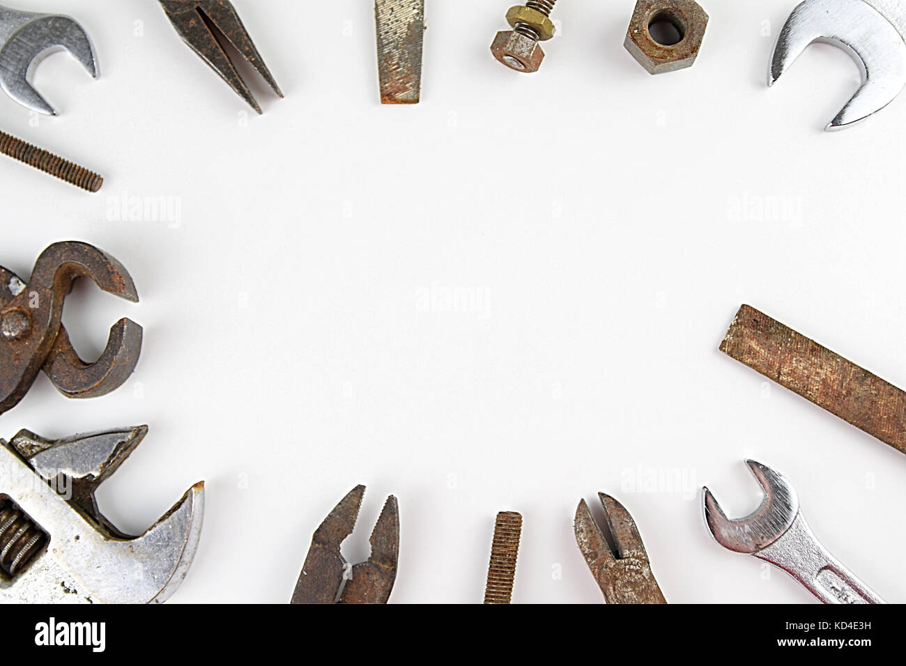 Old tools making a background frame border for text. Room for copy ...