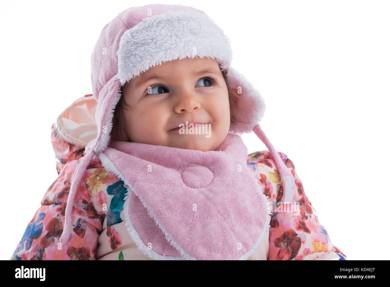 Portrait of a baby girl on a white background Stock Photo - Alamy