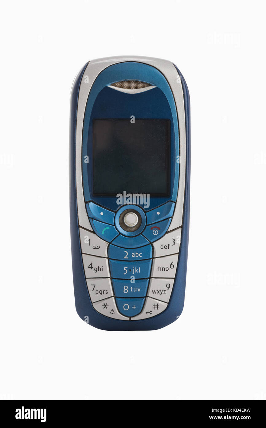 Old-fashioned portable telephone isolated on white Stock Photo - Alamy