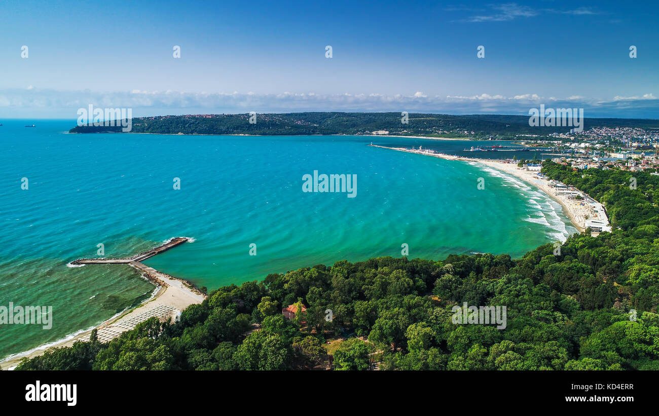 Varna summer time, beautiful aerial view above sea garden Stock Photo ...