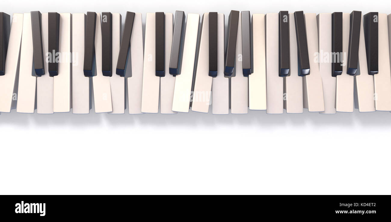 Unordered abstract piano keyboard 3D render illustration isolated on ...