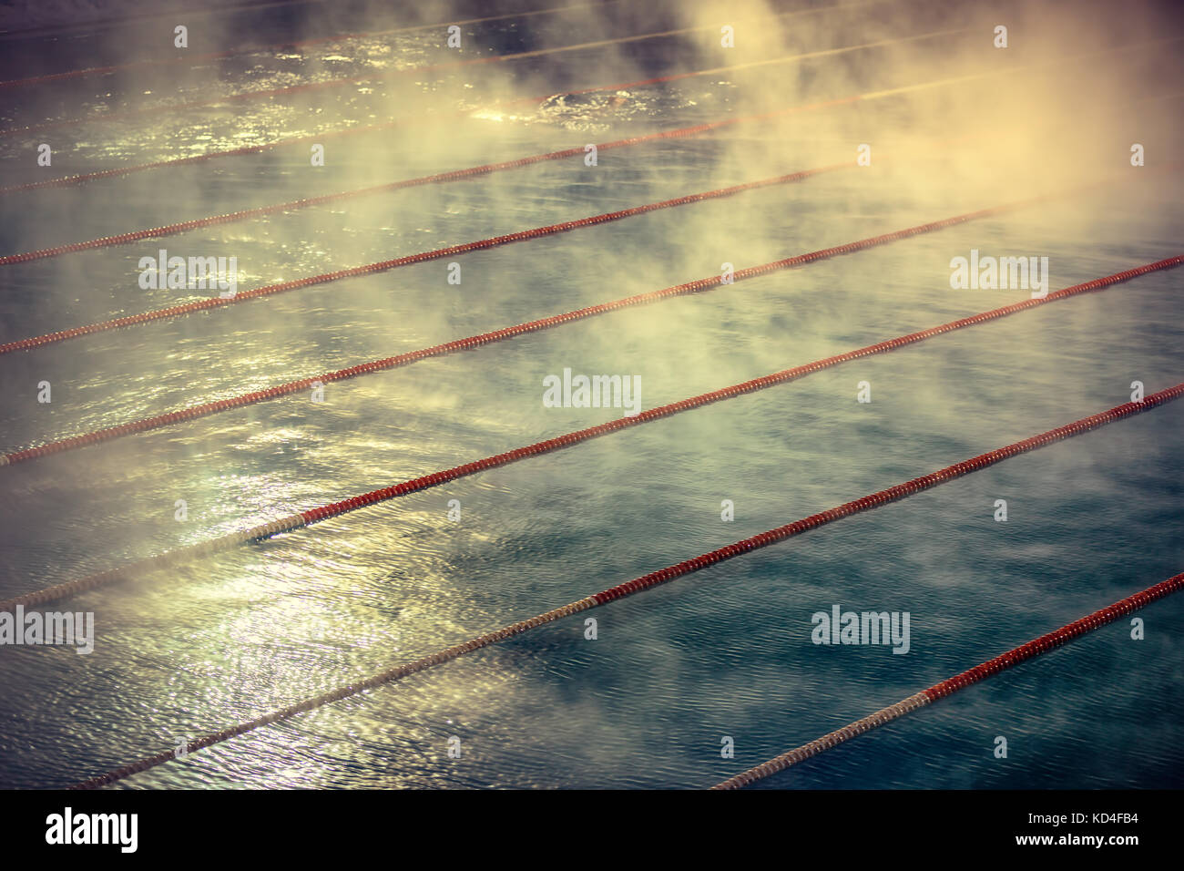 Morning fog at Swimming pool, sunrise shot Stock Photo - Alamy