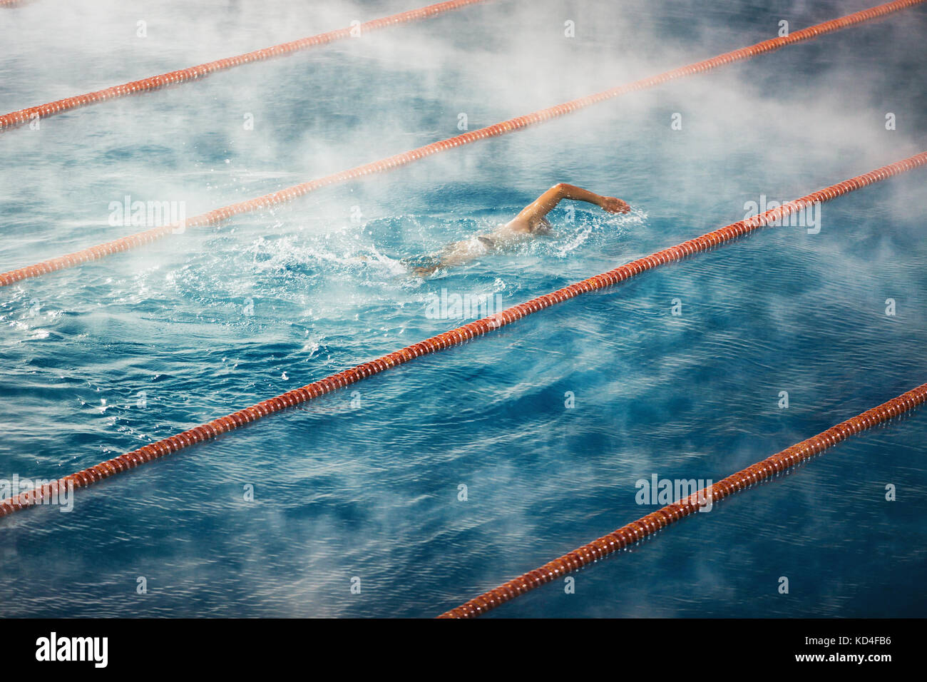 Morning fog at Swimming pool, sunrise shot Stock Photo - Alamy