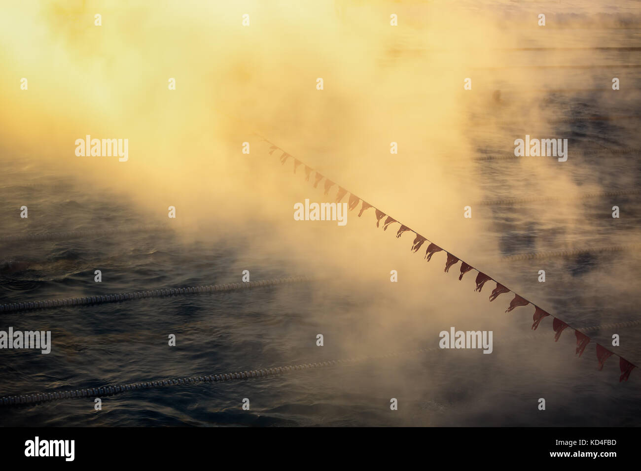 Morning fog at Swimming pool, sunrise shot Stock Photo - Alamy