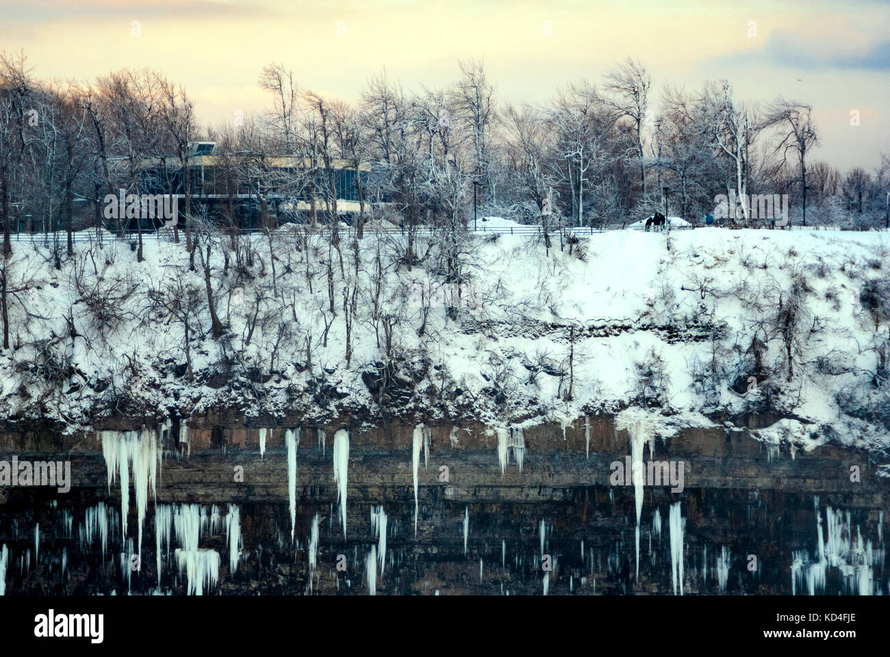Niagara Falls in winter. Observation point on the american side Stock ...