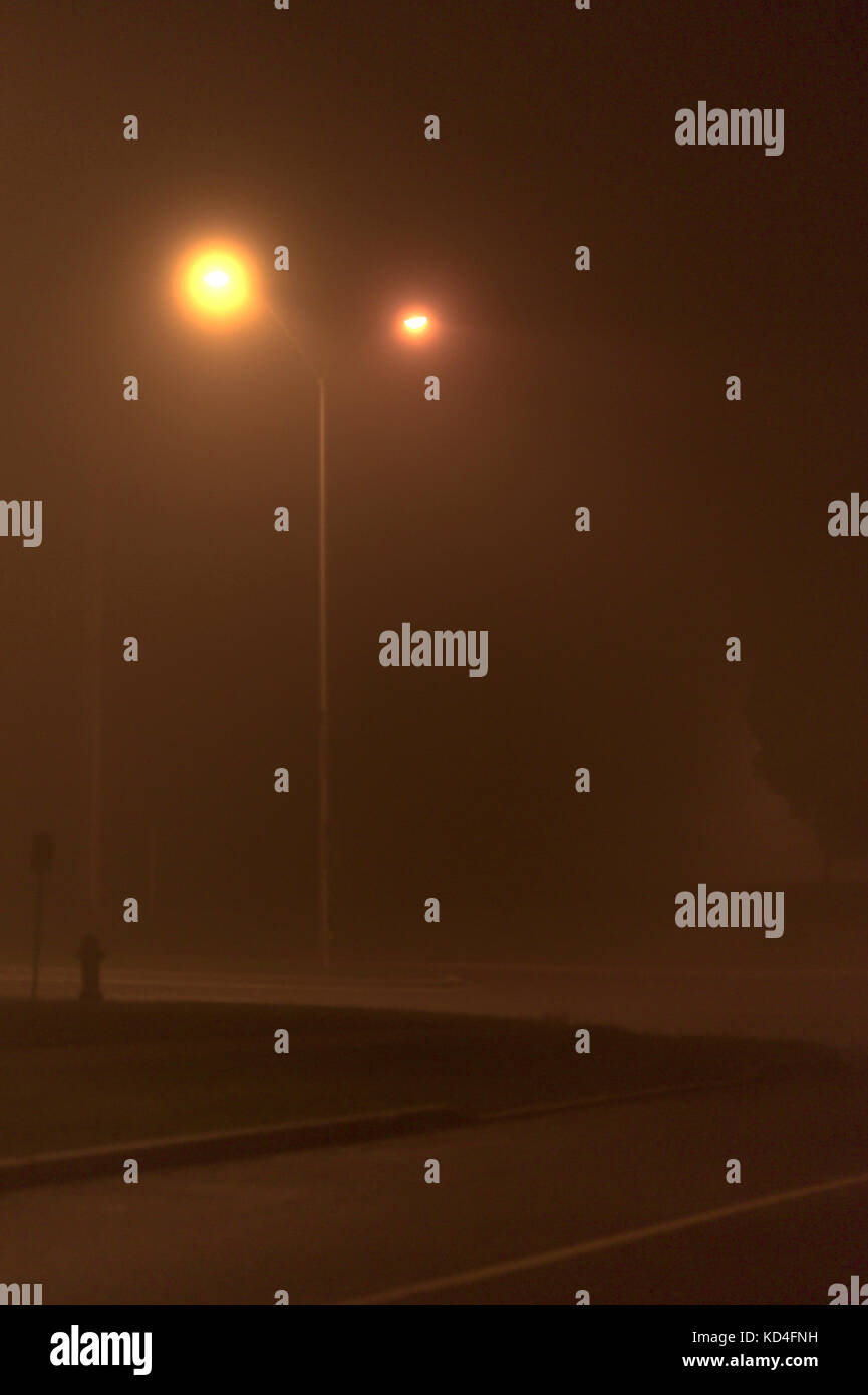Street crossing in the fog Stock Photo - Alamy