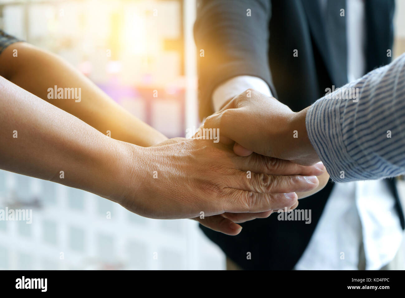 Businessman hand together Handshake for business project teamwork Stock ...