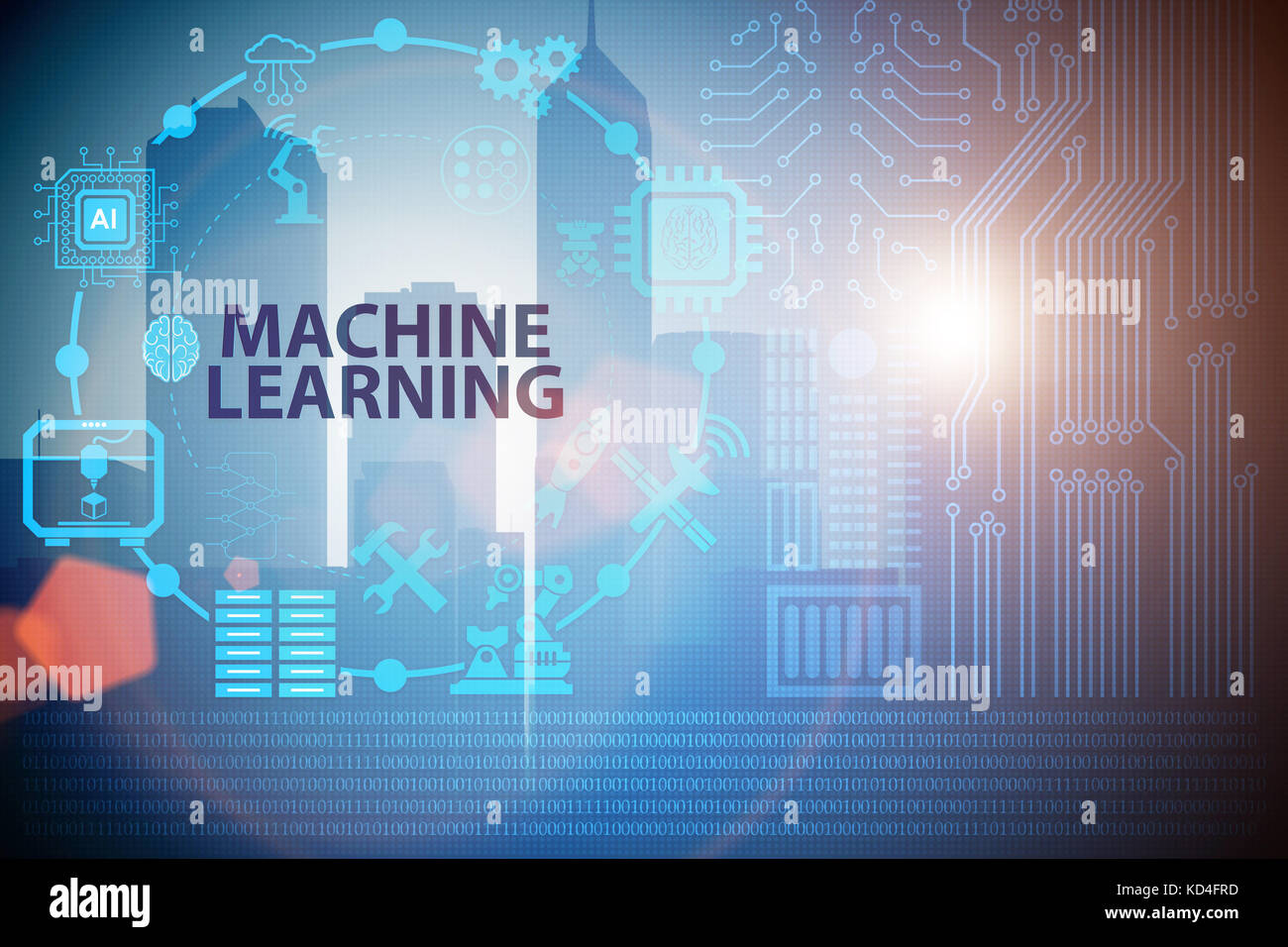 Concept of modern IT technology with machine learning Stock Photo - Alamy
