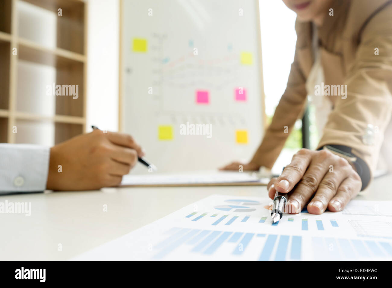 presentation in business group meeting show chart graph on board Stock ...