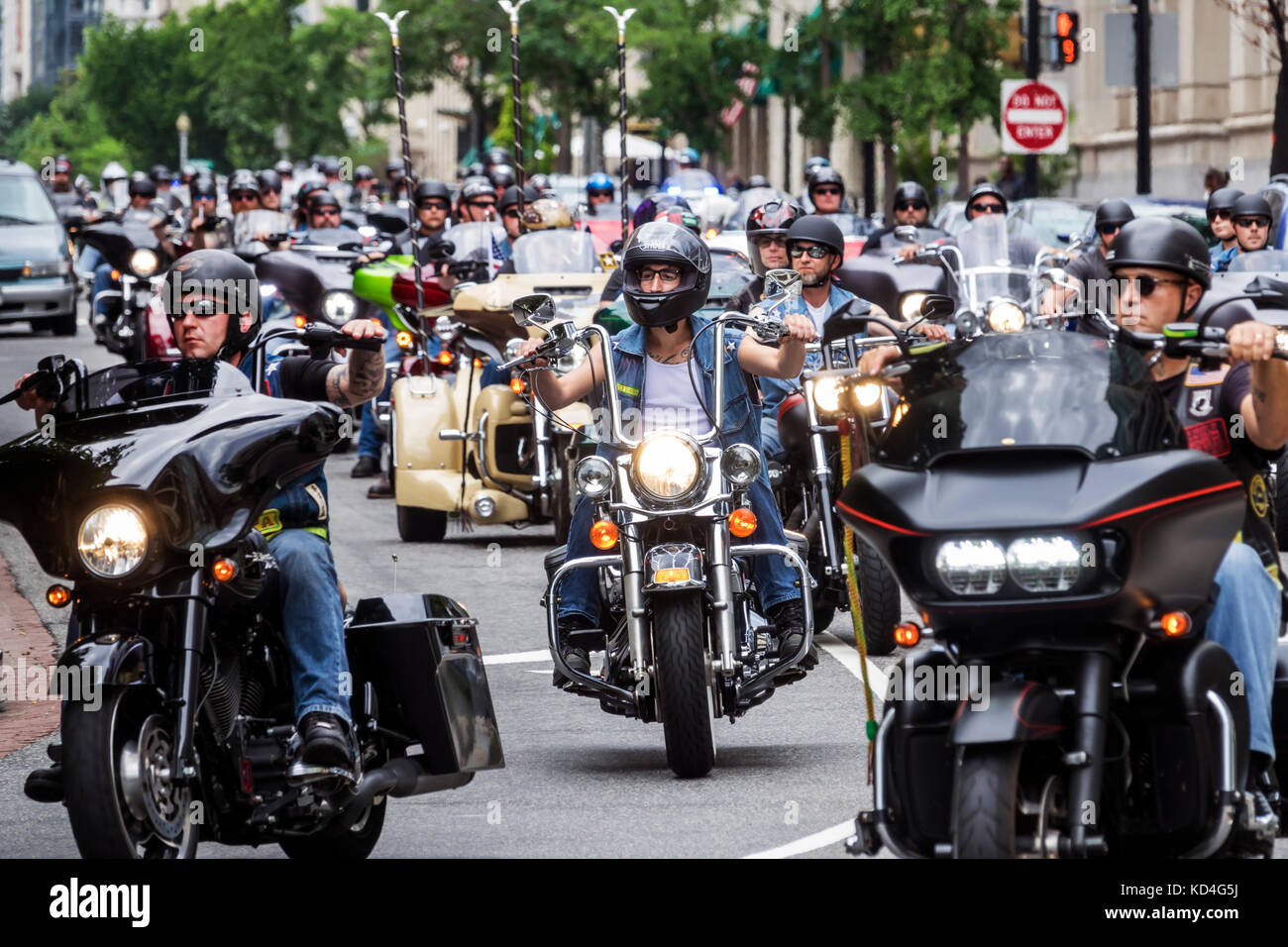 Washington DC,Downtown,Rolling Thunder,motorcycle rally,participant ...