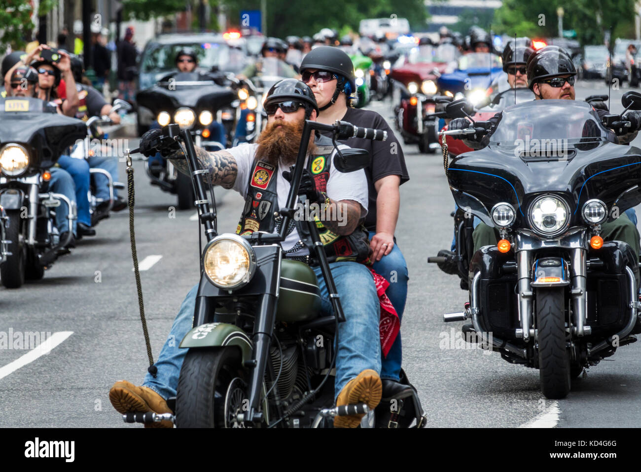 Washington DC,Downtown,Rolling Thunder,motorcycle rally,participant ...