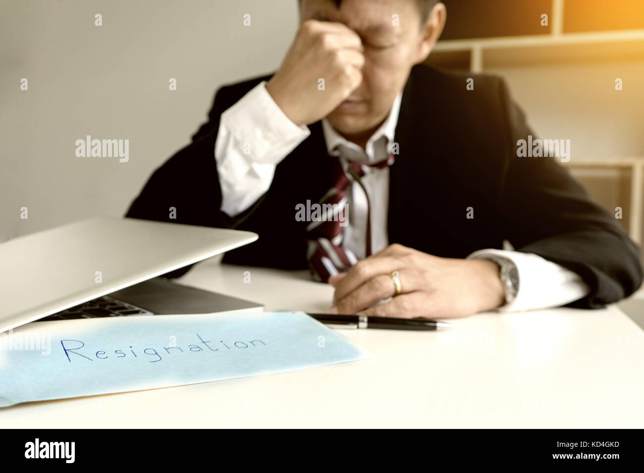 Businessman feel sad Disappointed when recived white envelope ...