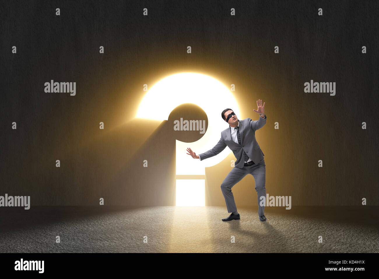 Businessman facing difficult choice dilemma Stock Photo - Alamy
