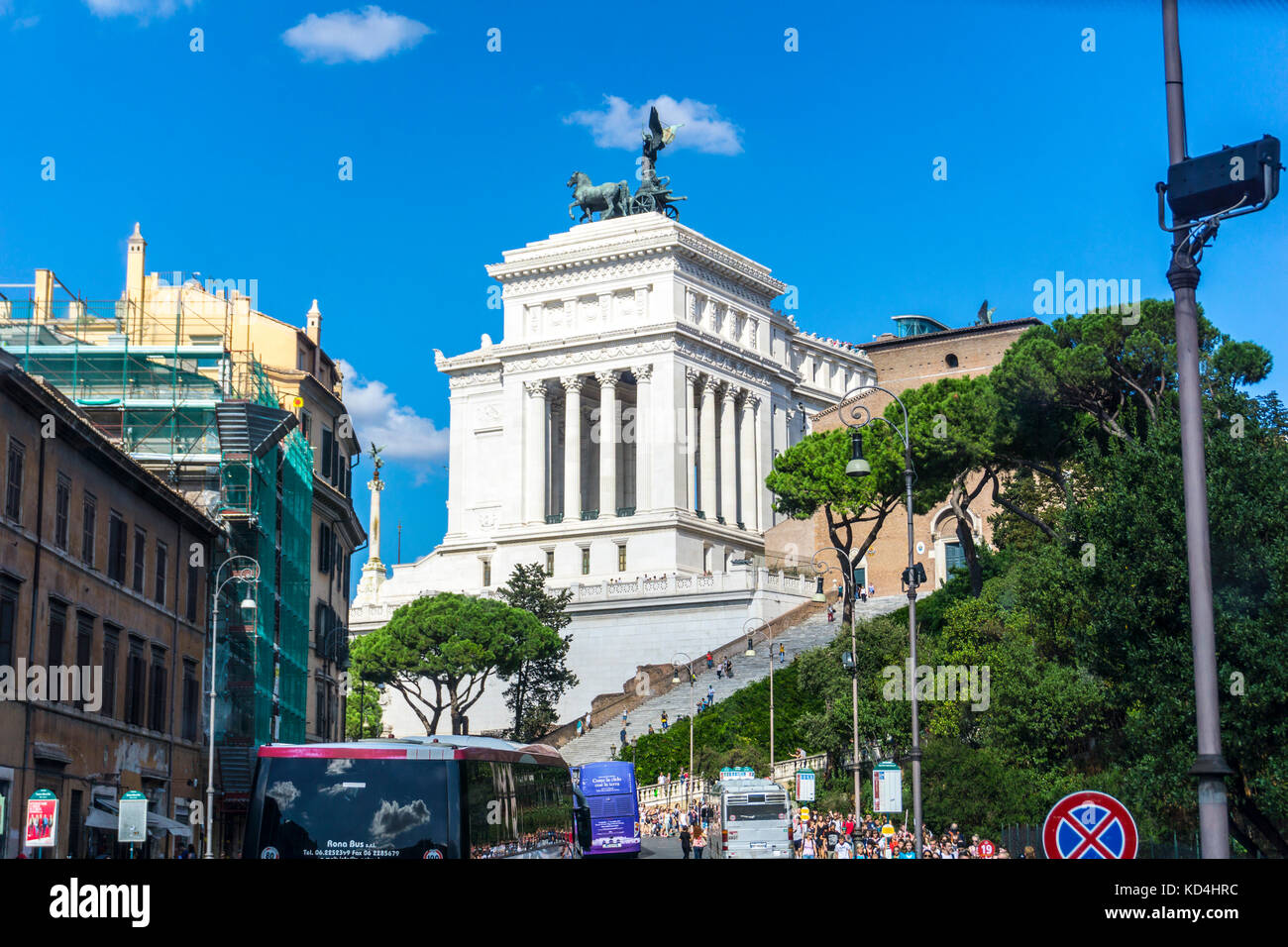 The Victor Emmanuel II monument and La Cordonata Stairs in Rome Italy ...