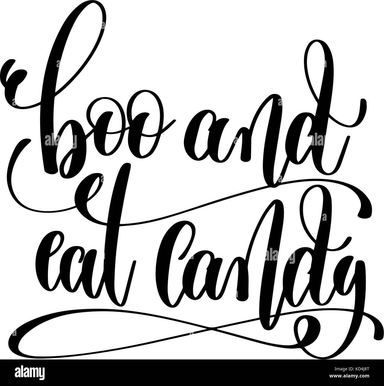 boo and eat candy hand lettering holiday inscription Stock Vector Image ...