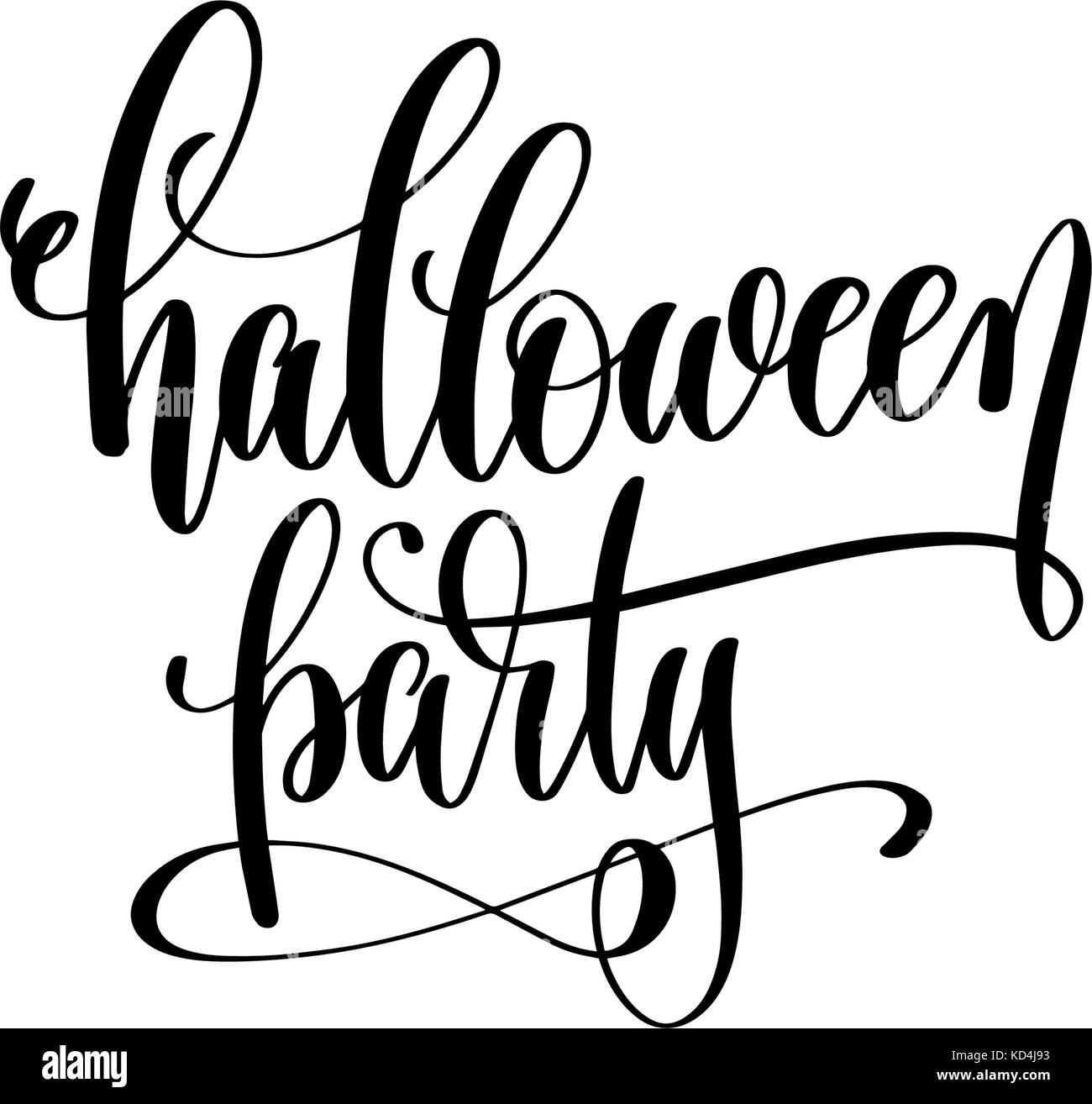 halloween party hand lettering holiday inscription Stock Vector Image ...