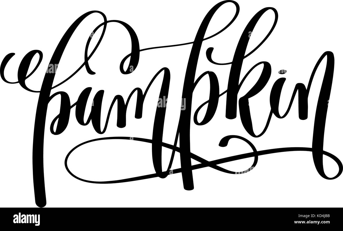 pumpkin hand lettering halloween holiday inscription Stock Vector Image ...