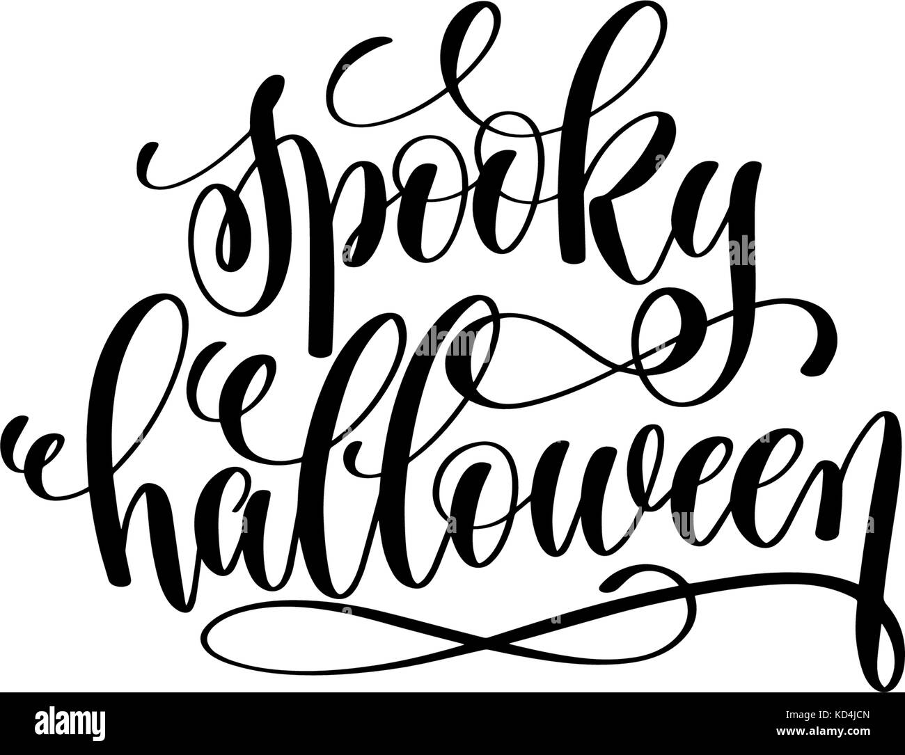 spooky halloween hand lettering holiday inscription Stock Vector Image ...