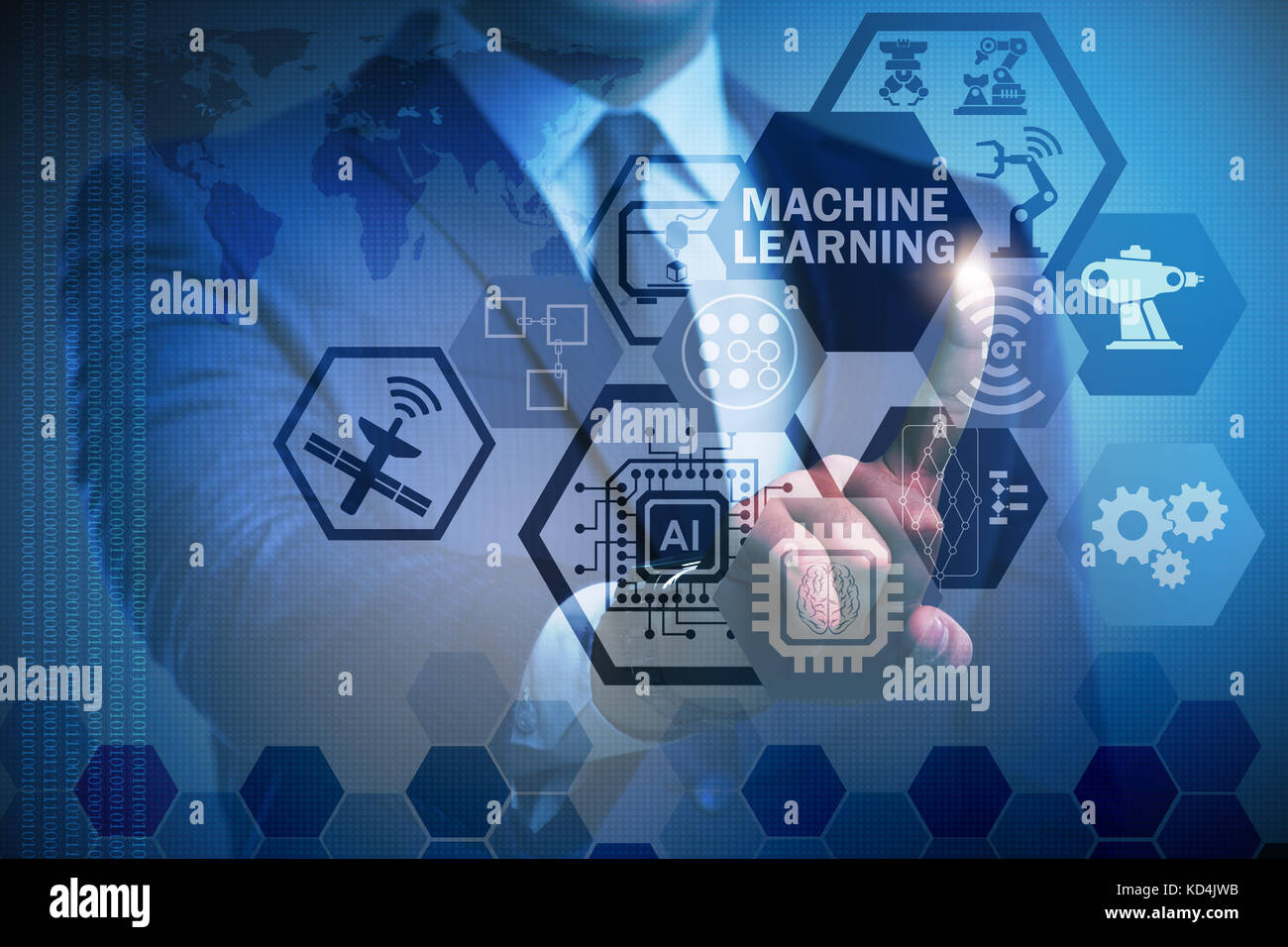 Machine learning computing concept of modern IT technology Stock Photo ...