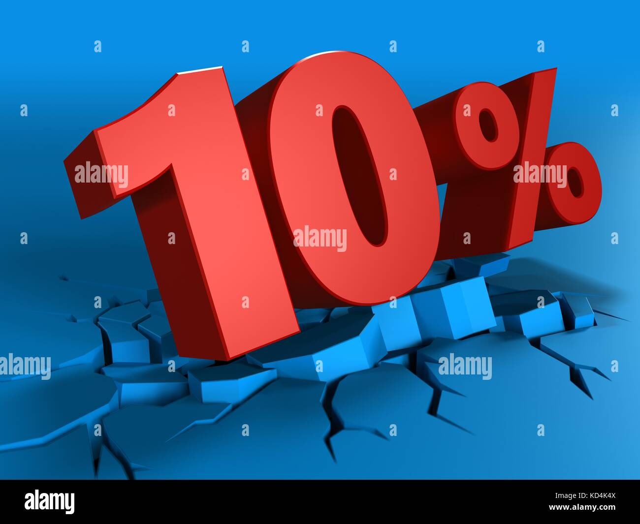 3d illustration of 10 percent discount over blue background Stock Photo ...