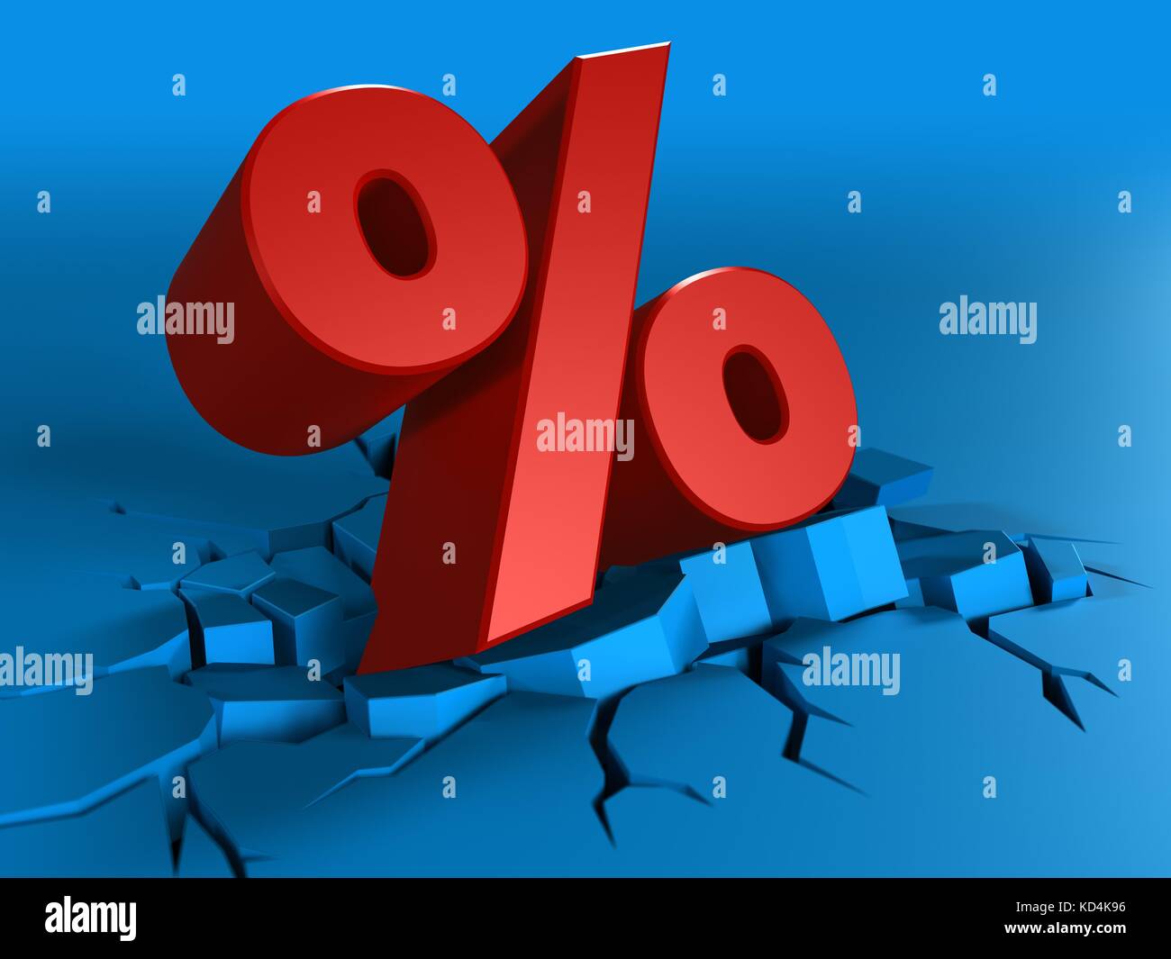 3d illustration of percent sign over blue background Stock Photo - Alamy